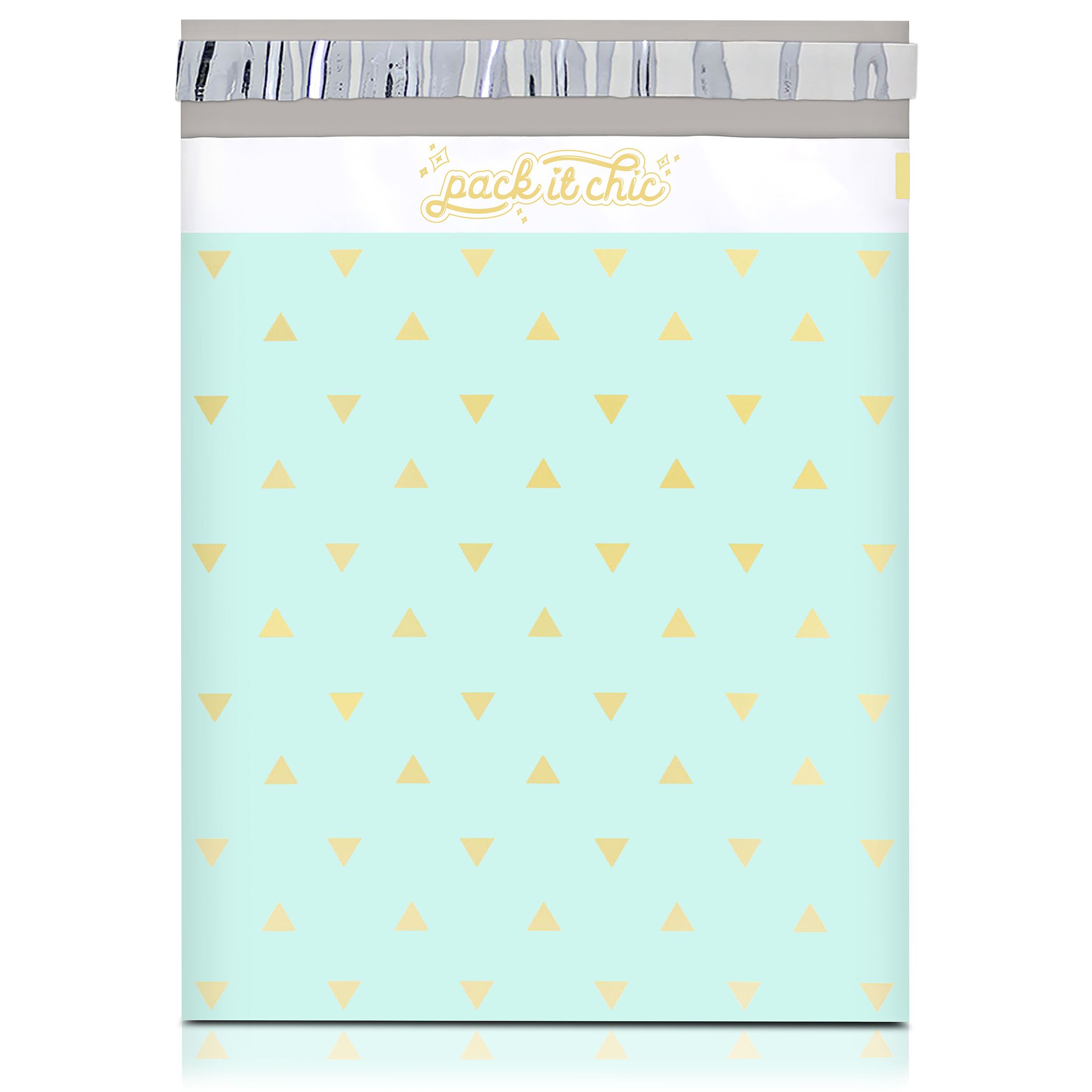 10" X 13" Triangle Pattern Custom Printed Poly Mailers| Pack it Chic ...